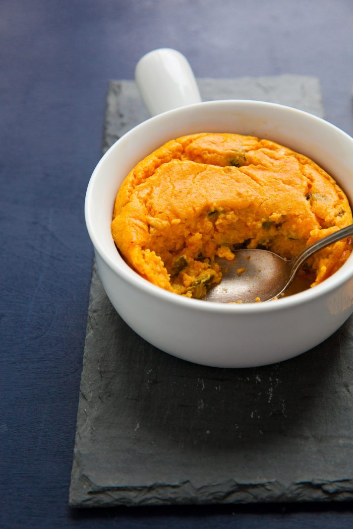 Sweet Potato Spoonbread with Smoked Gouda and Poblano - Everyday Annie